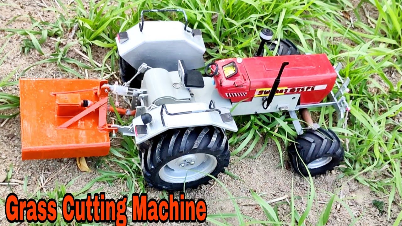 How to make RC Tractor PTO Powered grass cutting machine | Grass cutter ...