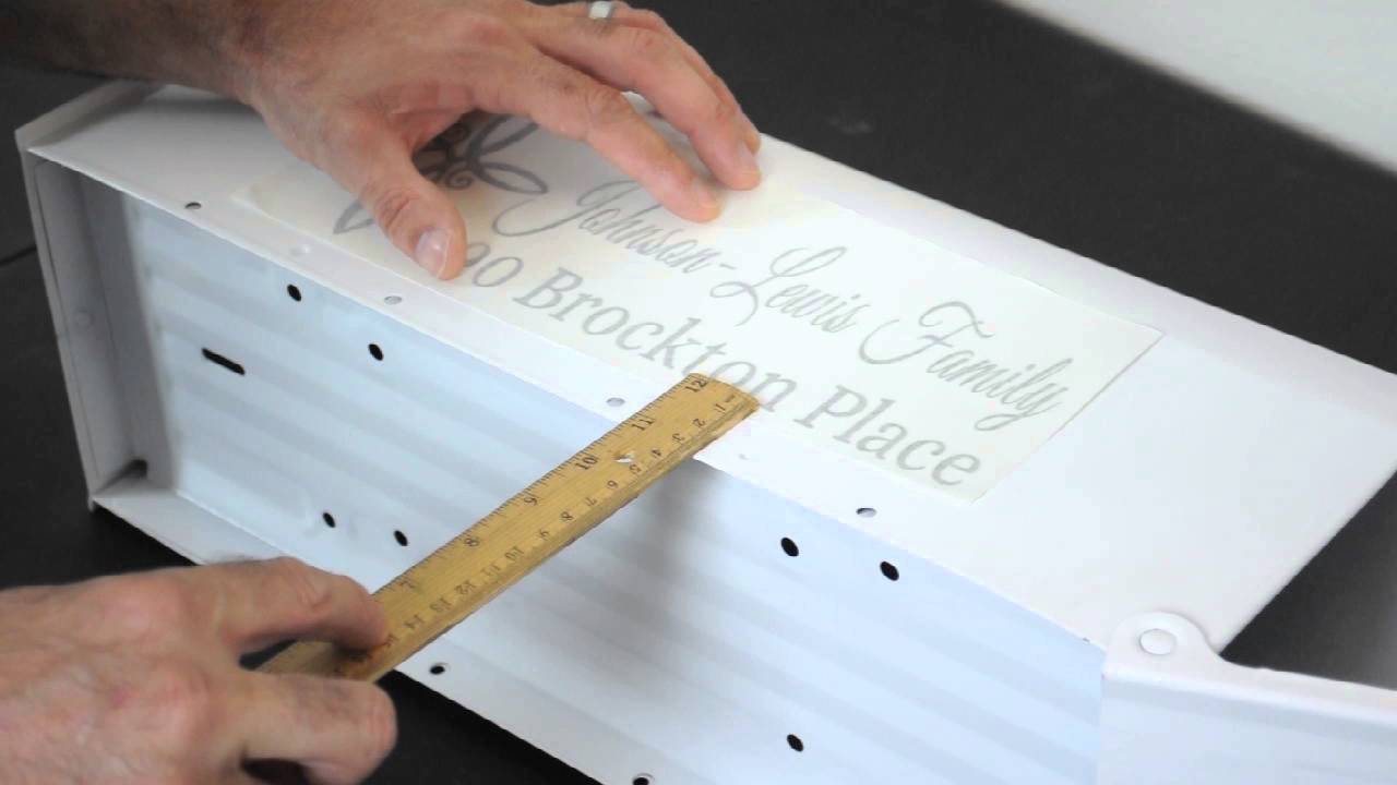 Personalized vinyl mailbox decal application tutorial - YouTube
