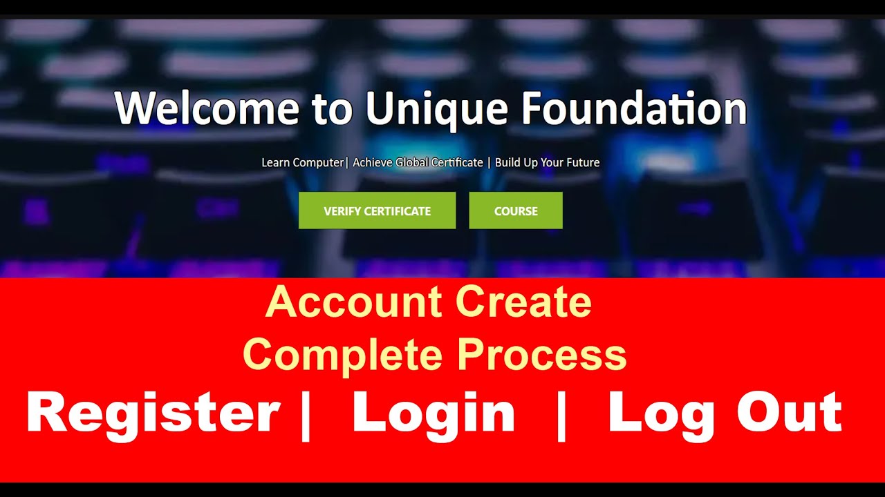 How to Register and Login your Account | Register | Login and Log Out ...