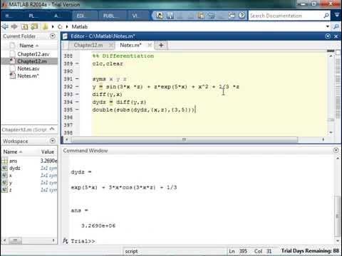 Symbolic Differentiation and Integration in MATLAB - YouTube