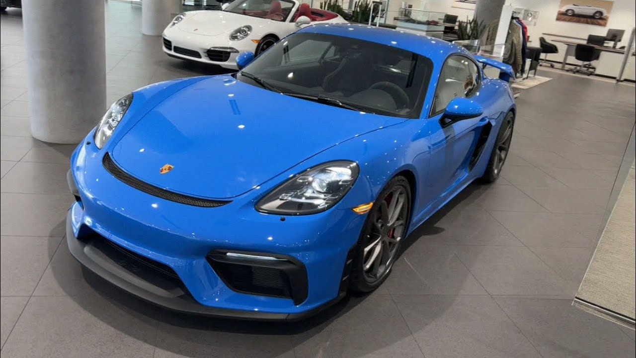 2022 Porsche 718 Cayman GT4 Shark Blue - YouTube