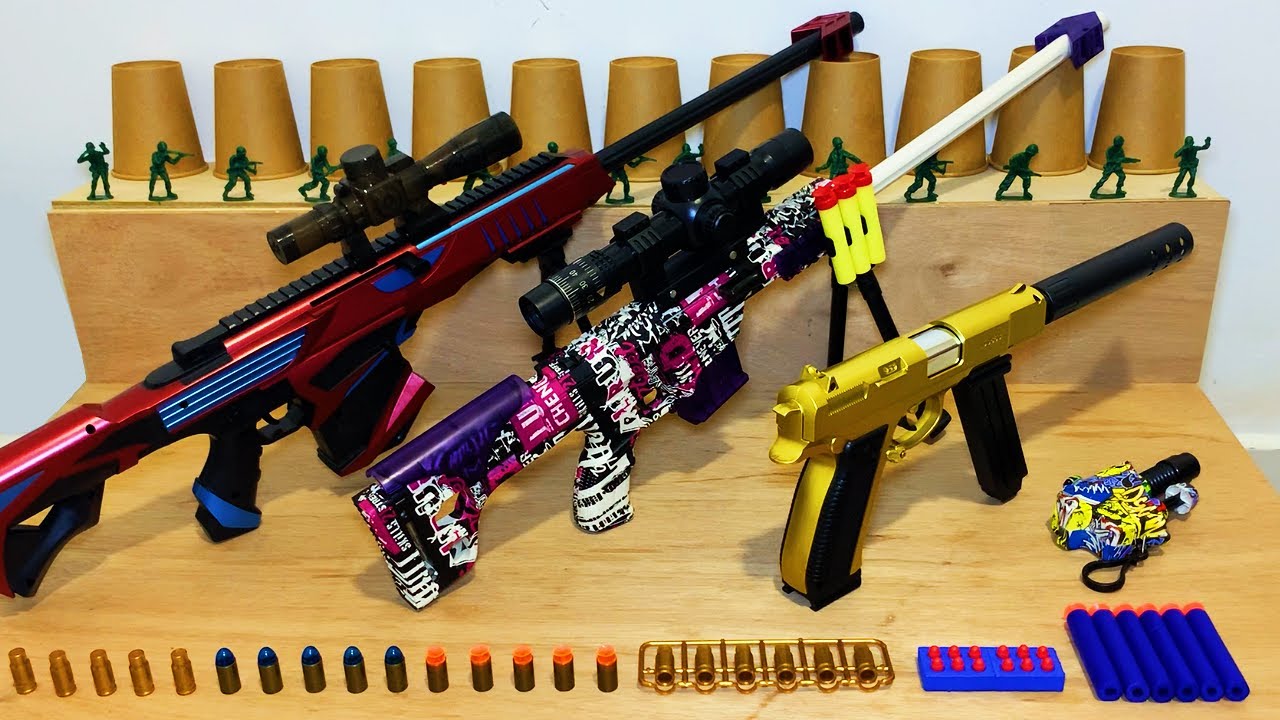 Toy Gun/Barrett Sniper Rifle/CZ 75/Mini Launcher - YouTube