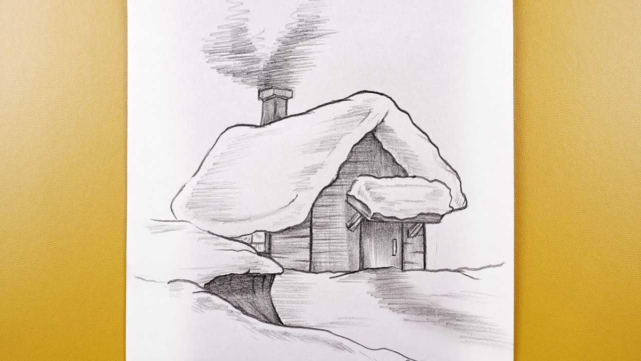 How to Draw a house | Scenery drawing | Drawing idea | draw in easy way ...