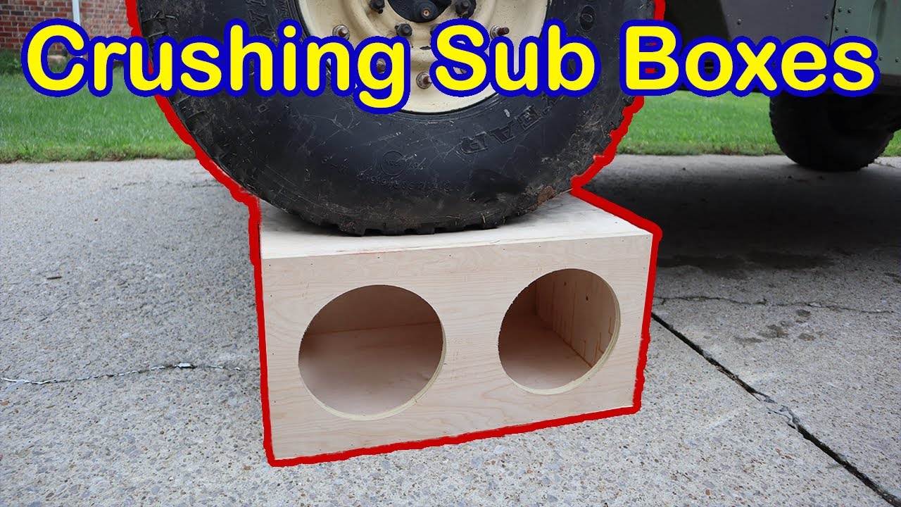 Destroying subwoofer boxes with a Humvee. - YouTube