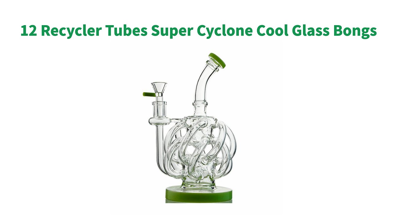 12 Recycler Tubes Super Cyclone Cool Glass Bongs / BongsWholesaler ...