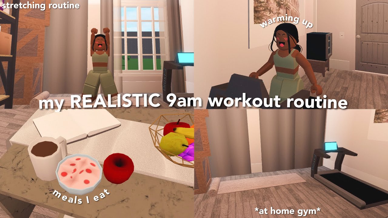 health vlog: my *REALISTIC* 9am workout routine 🏋🏾‍♀️ | roblox bloxburg ...