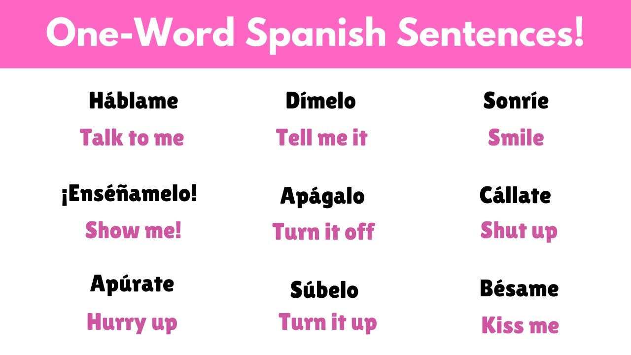 Learn 100 Spanish Sentences in Just One Word!😊🇪🇸 - YouTube