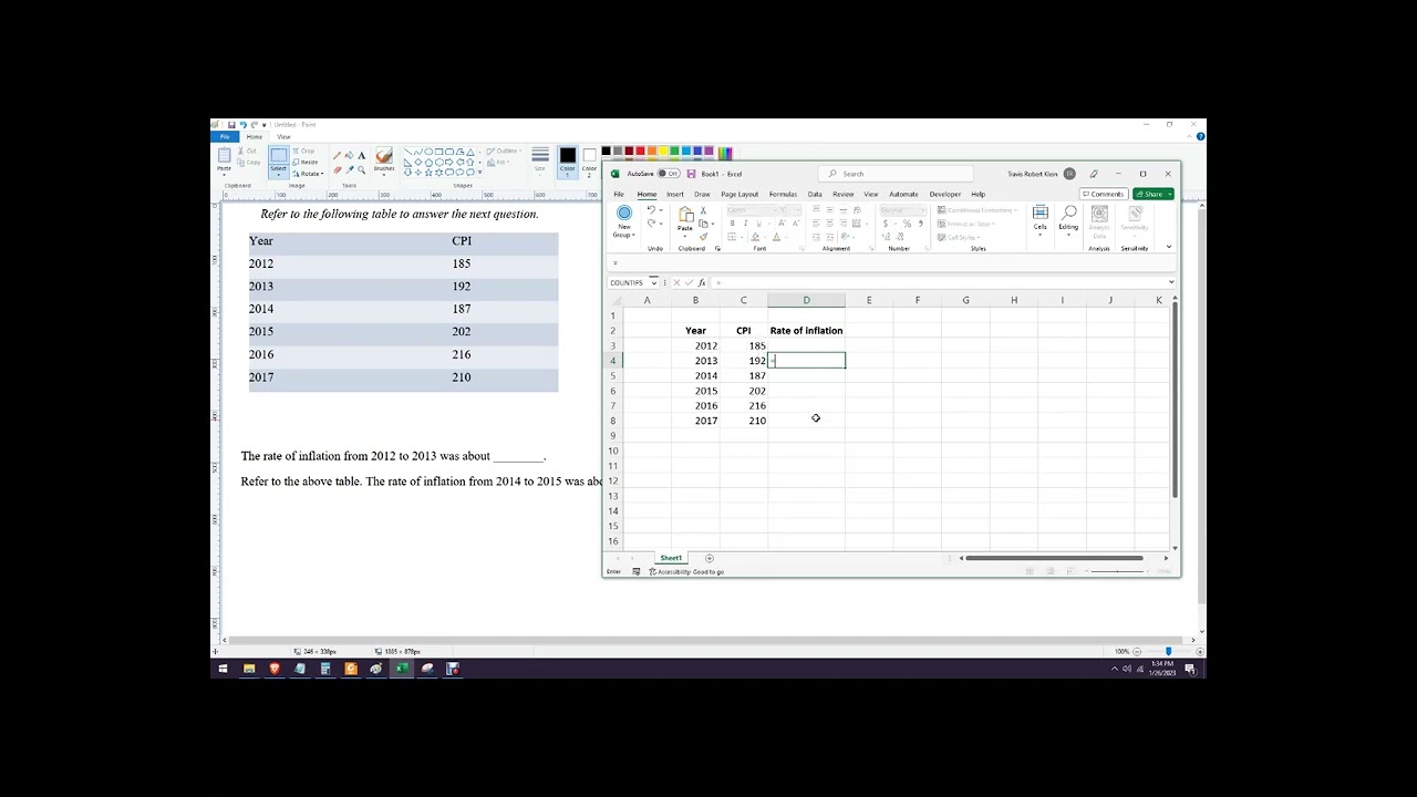 How To Calculate Inflation Rate From CPI In A Spreadsheet Excel YouTube How To Calculate Inflation Rate From CPI In A Spreadsheet Excel YouTube