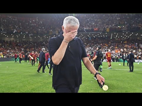 Mourinho crying after Roma win first Uefa Europa Conference League ...