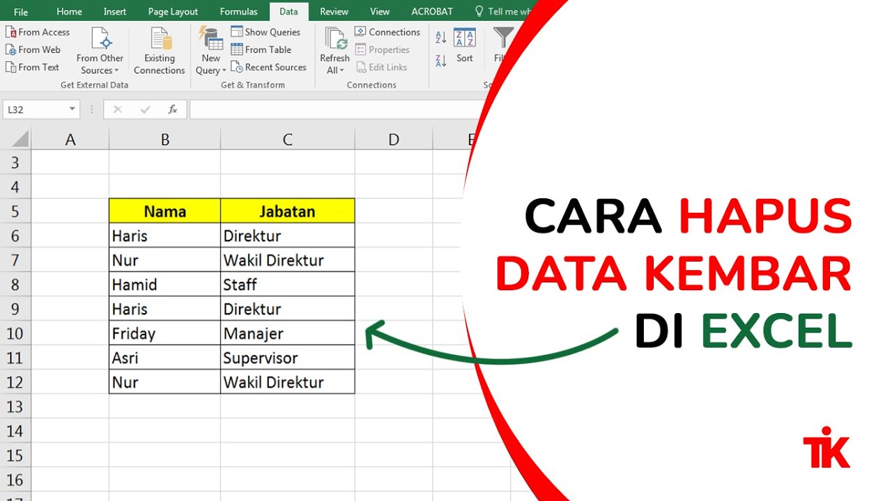 Cara Mudah Hapus Data Double Duplicates Excel Otomatis - YouTube
