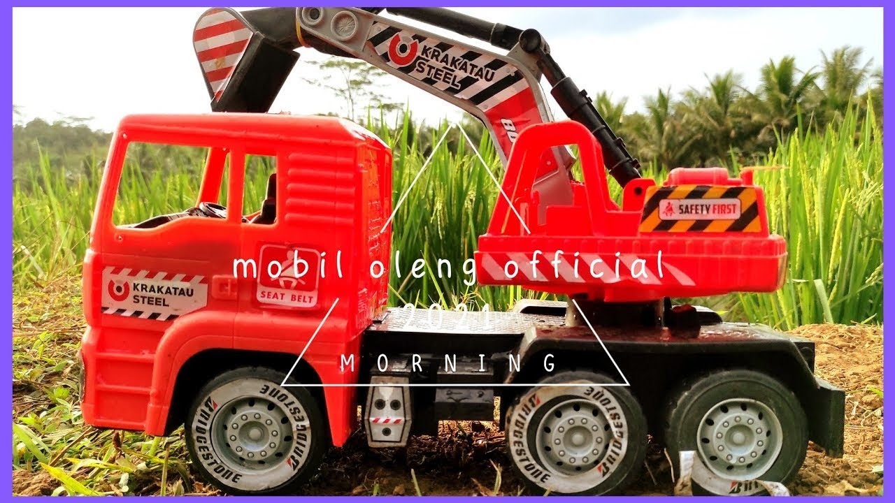 mainan beco excavator gede hanyut, truk box marvel, mobil loader, truk ...