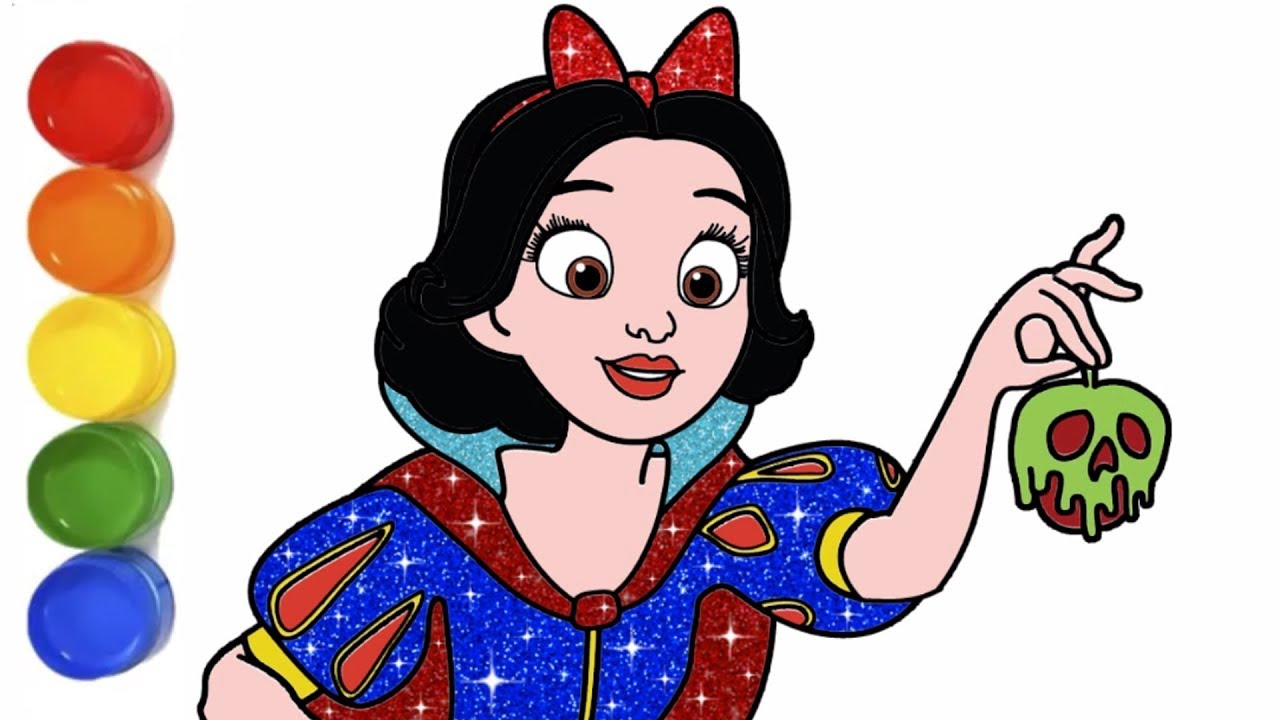 How to Draw Snow White | Drawing and Coloring Princess for Kids - YouTube
