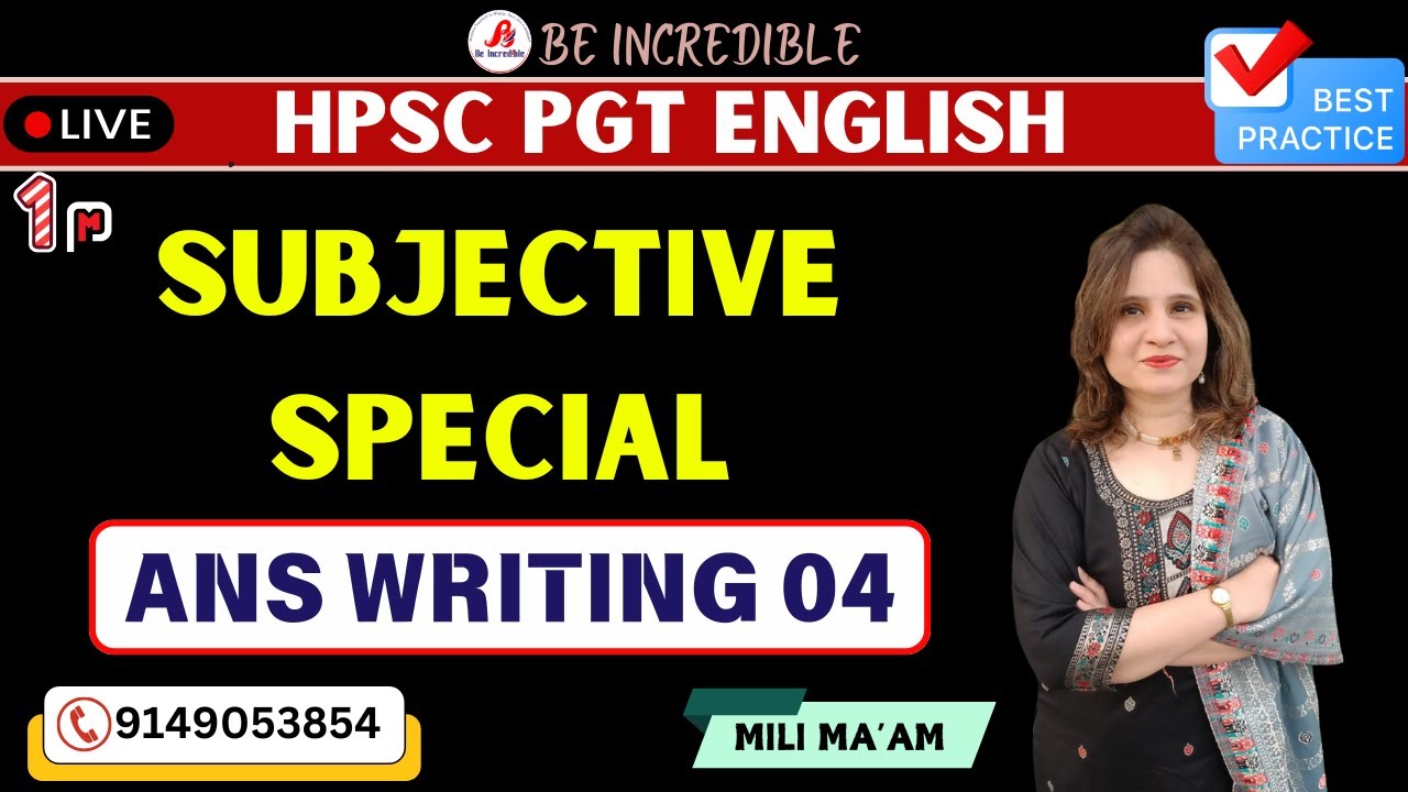 🟥HPSC PGT SUBJECTIVE- ANSWER WRITING 04 - YouTube