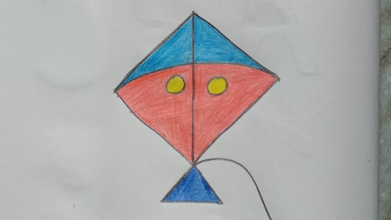 Easy kite drawing for kids|| How to draw a kite step by step|| - YouTube