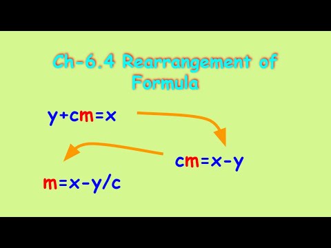 IGCSE Mathematics Ch-6.4 Rearrangement of formula - YouTube