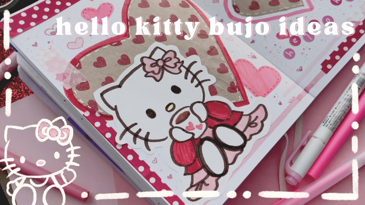 JOURNAL WITH ME • 4 hello kitty themed spreads for your bullet journal🎀 ...