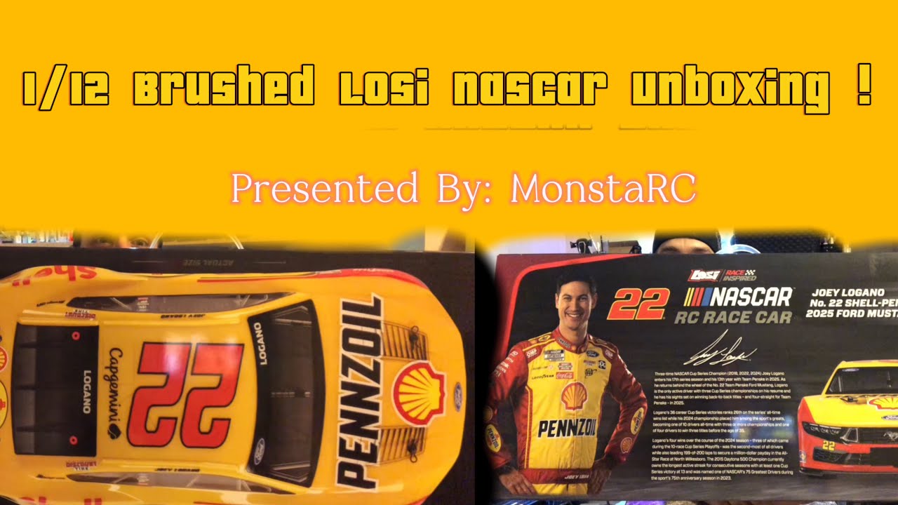 Unboxing The Brand New Losi NASCAR 1/12 Brushed RC Race Car. Number 22 ...