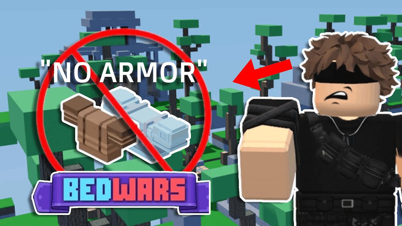 PLAYING ROBLOX BEDWARS WITH NO ARMOR CHALLENGE - YouTube