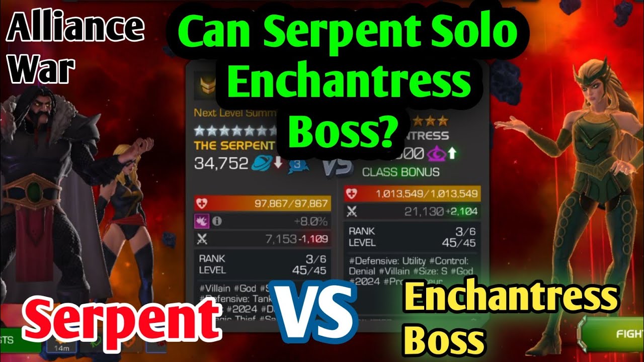 Serpent VS Enchantress Boss | Alliance War MCOC - YouTube