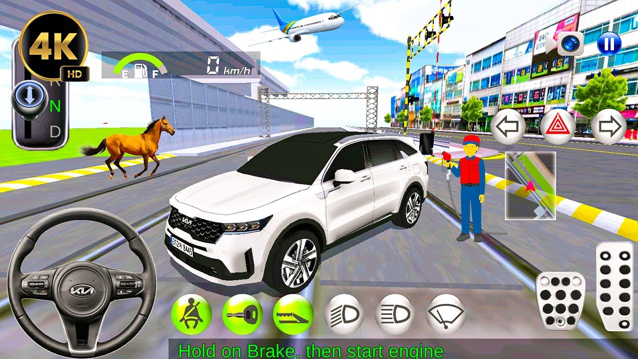 3D Driving Class Simulator - SUV Kia Car Rail Station Load Gas ...