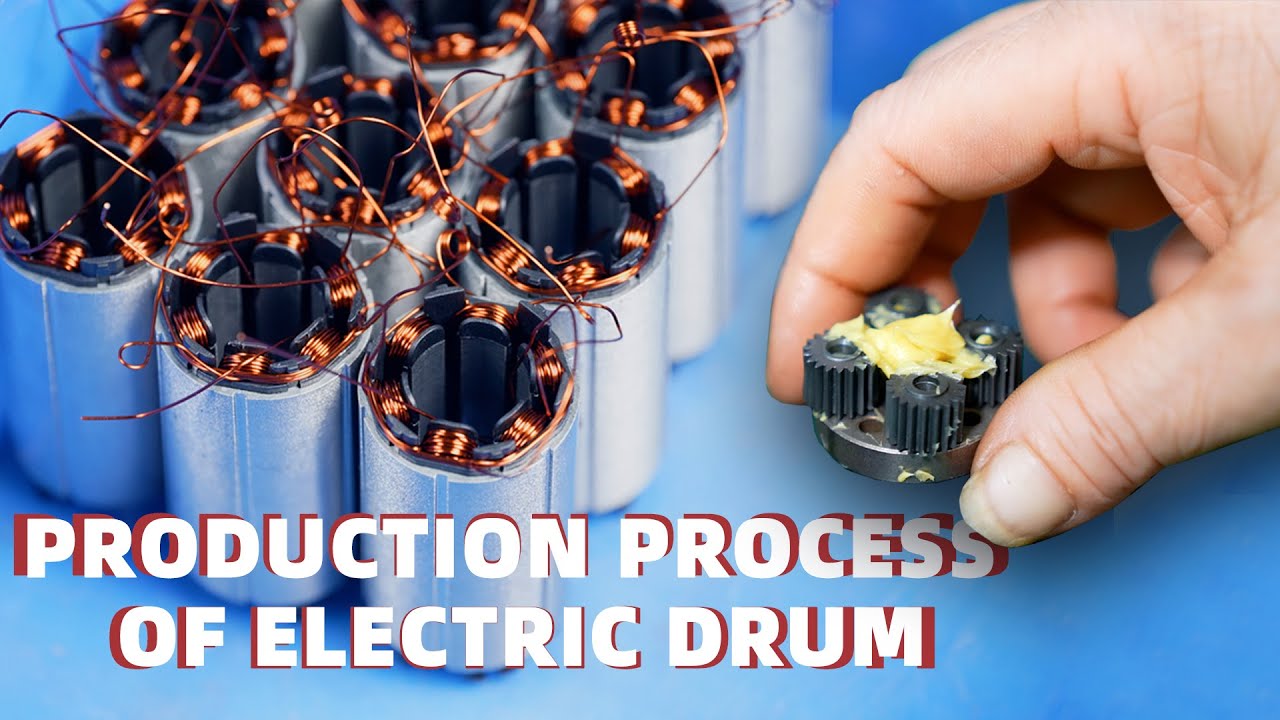 Place the motor and reducer together inside the drum body😮,production ...