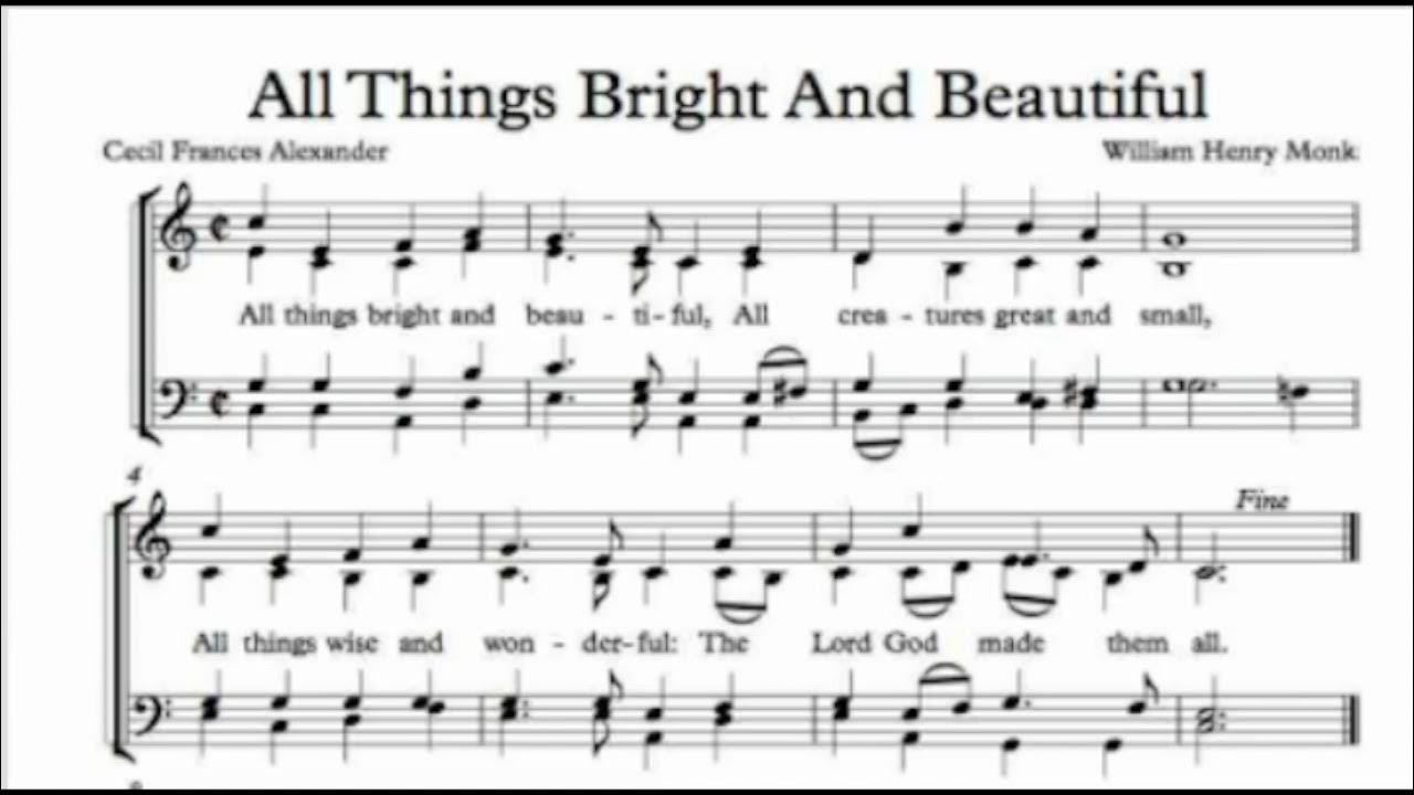 All things bright and beautiful hymn piano - YouTube