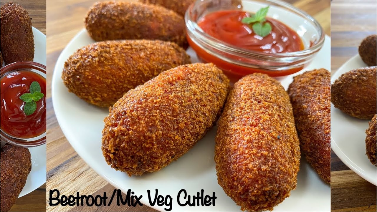 Beetroot Cutlet | Mix Veg Cutlet | Starter Recipe | Easy Snacks - YouTube