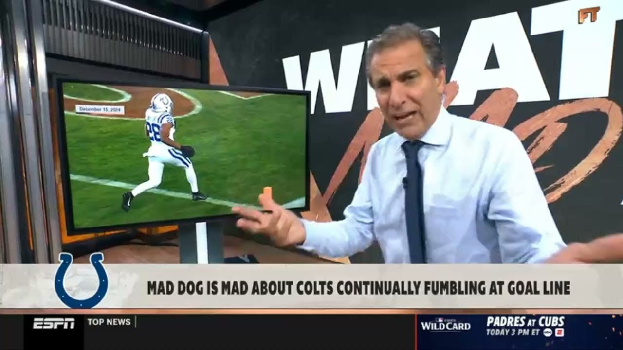 FIRST TAKE | Mad Dog Furious About Colts WR Adonai Mitchell’s Goal-Line ...