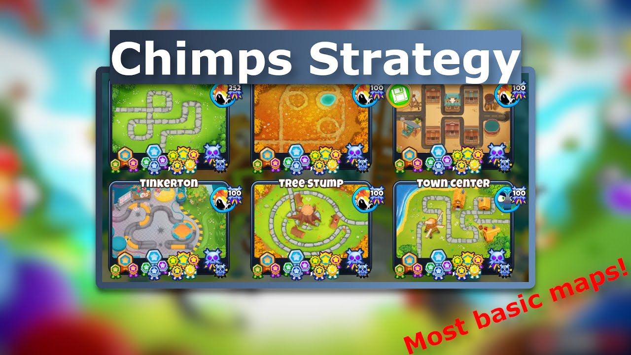 BTD6 Chimps Strategy | Most Basic Maps - YouTube