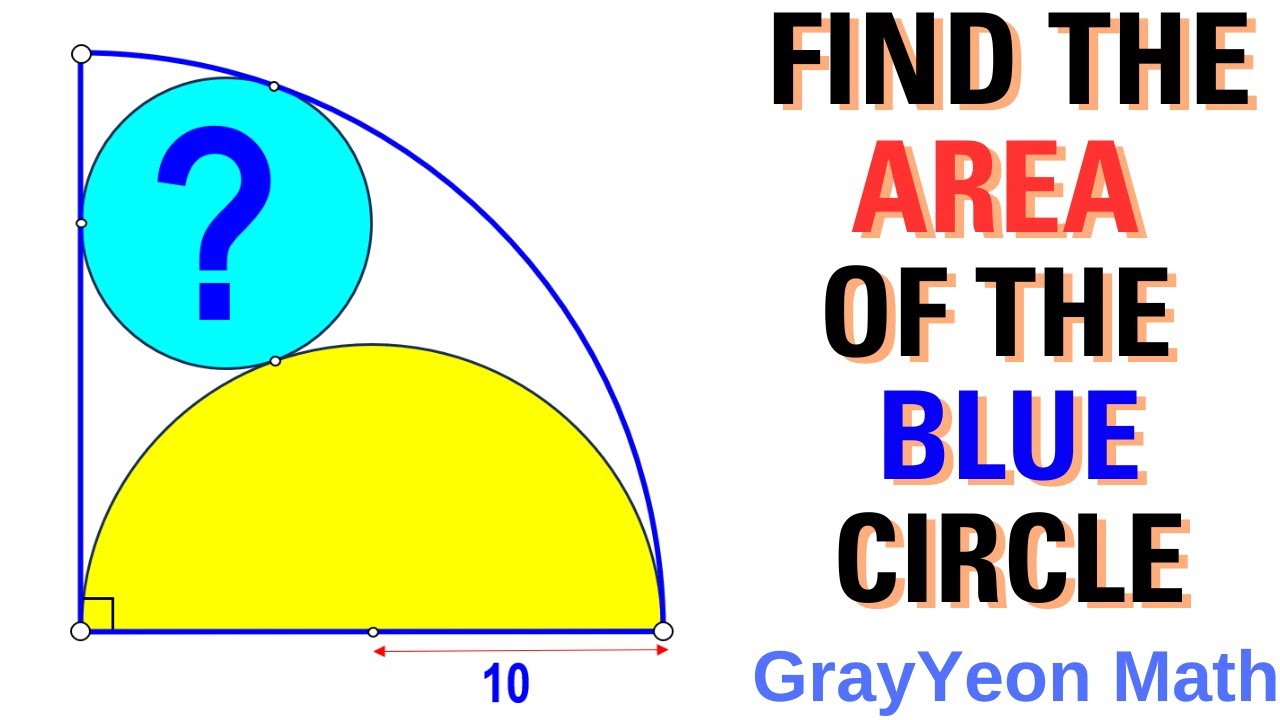 Find the area of the blue circle Important Geometry skills explained # ...