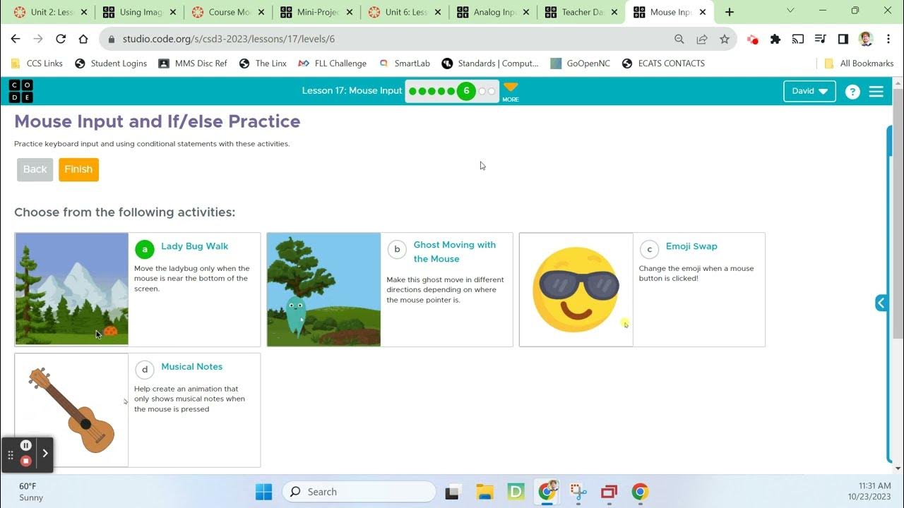 CS Discoveries Unit 3: Lesson 17 - Mouse Input (25 - 26) - YouTube