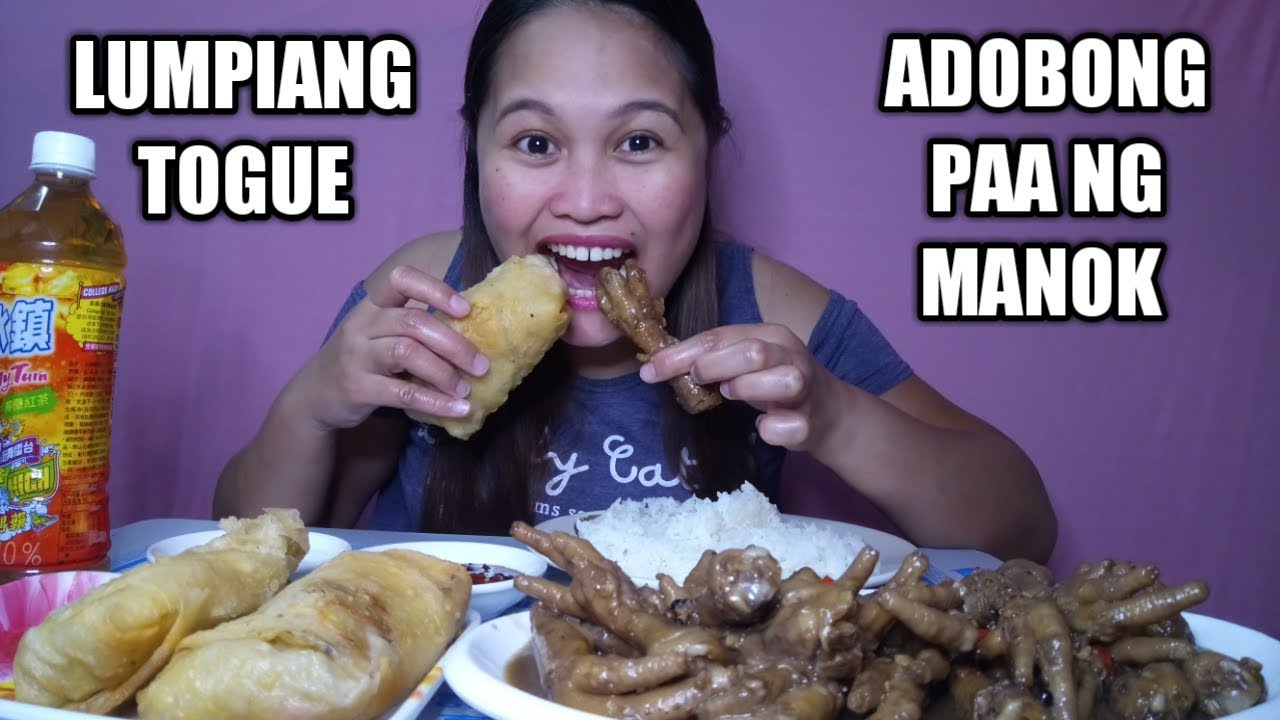 ADOBONG PAA NG MANOK | LUMPIANG TOGUE | MUKBANG FILIPINO FOOD - YouTube