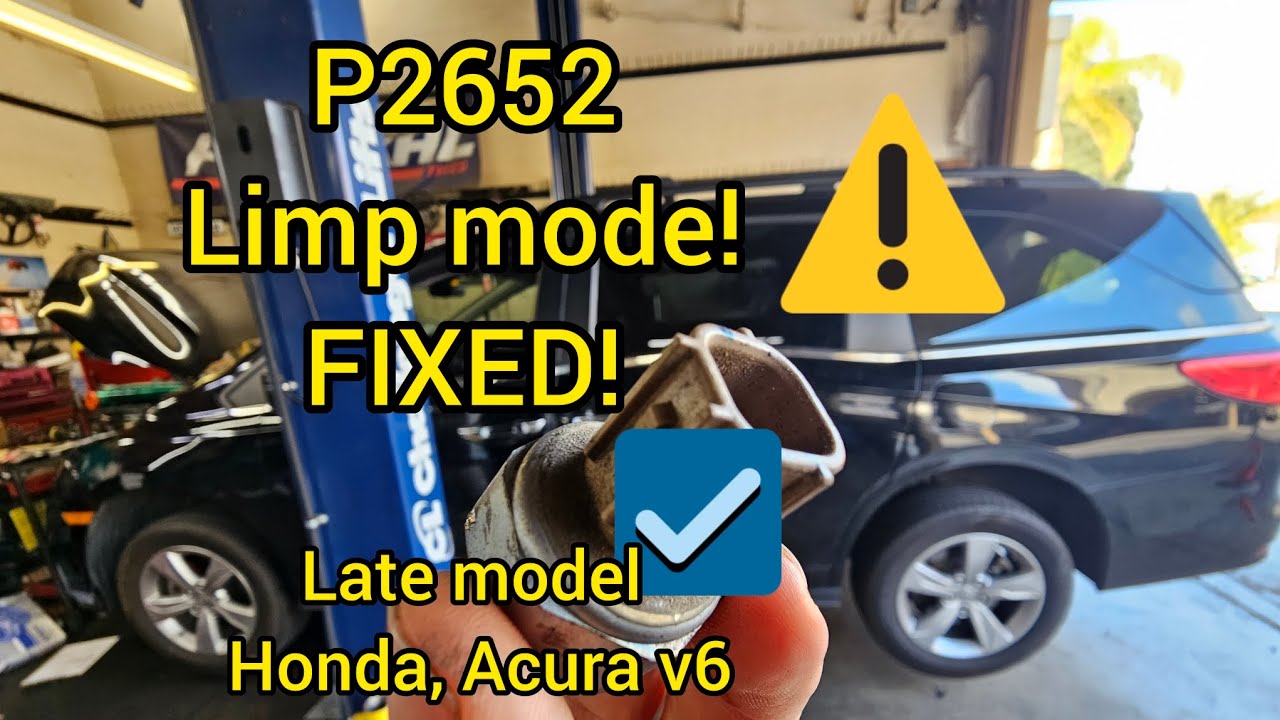 p2652 limp mode 2018-24 honda odyssey fixed - YouTube