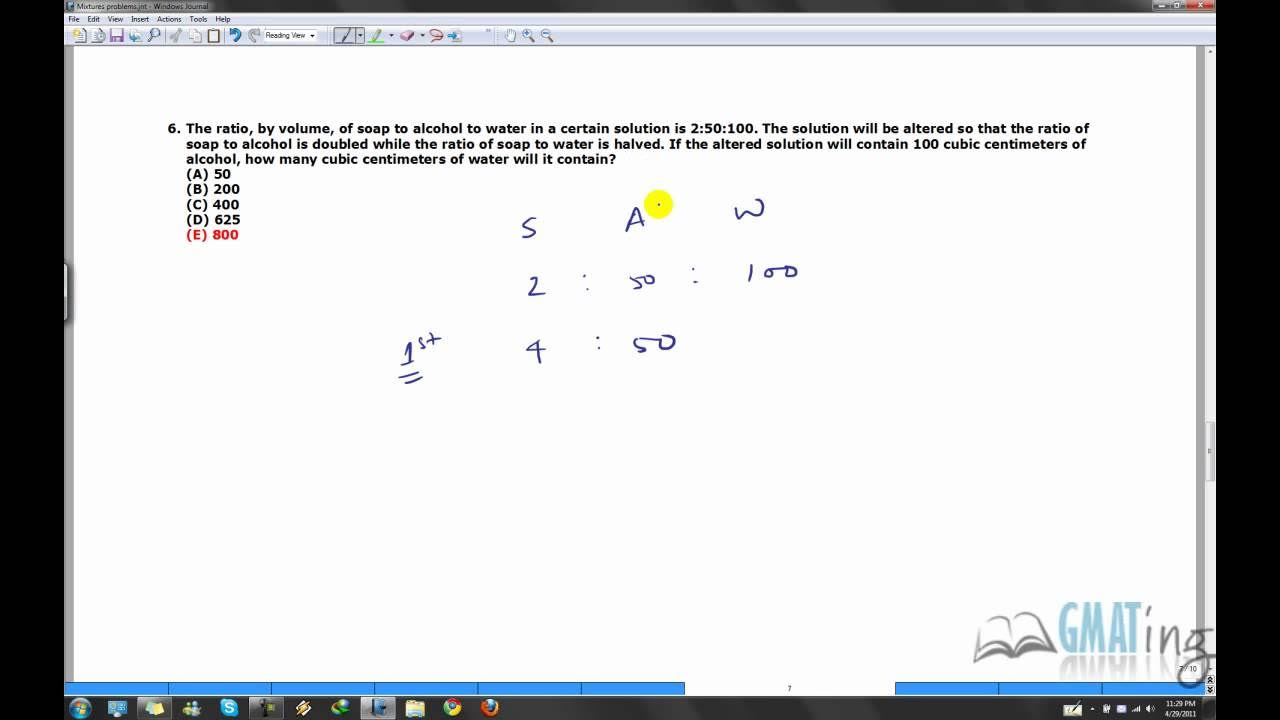 GMAT Math Tutorials - Arithmetic: Mixtures and Alligation - 3 - YouTube
