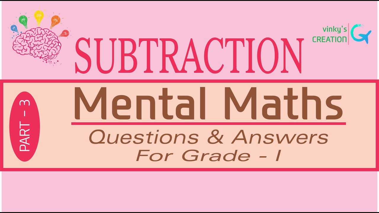 Subtraction for class 1//Part 3 //Mental Maths // Word Problems // Quiz ...