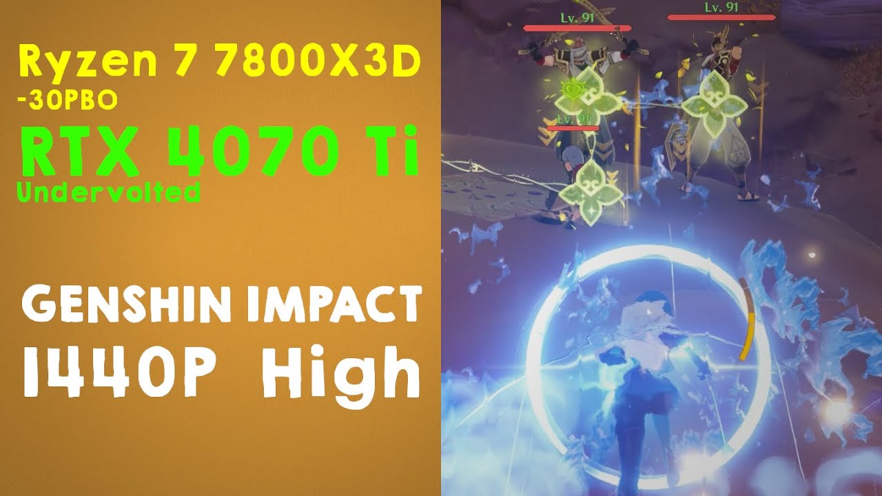 7800X3D + 4070ti | Genshin Impact 1440p HIGH 1.0 Render Resolution ...