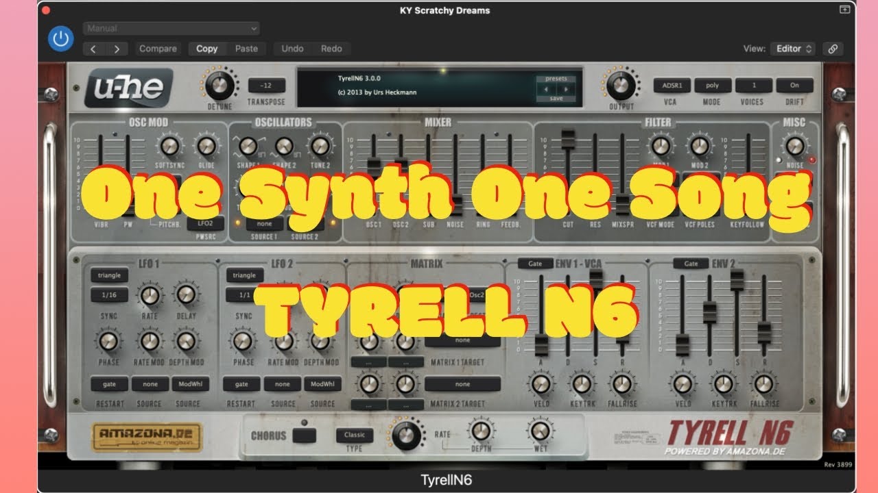 One Synth One Song - TyrellN6 (U-He) - YouTube