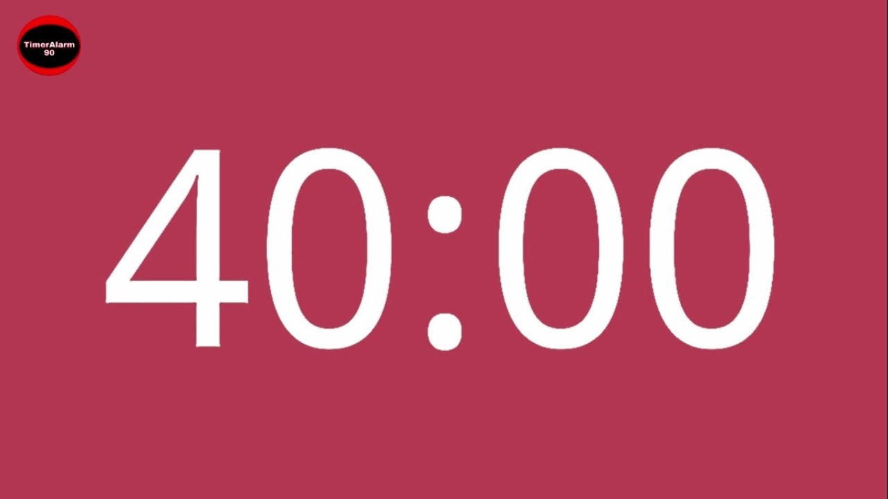 40 Minutes Countdown Timer with Alarm | Timeralarm90 - YouTube