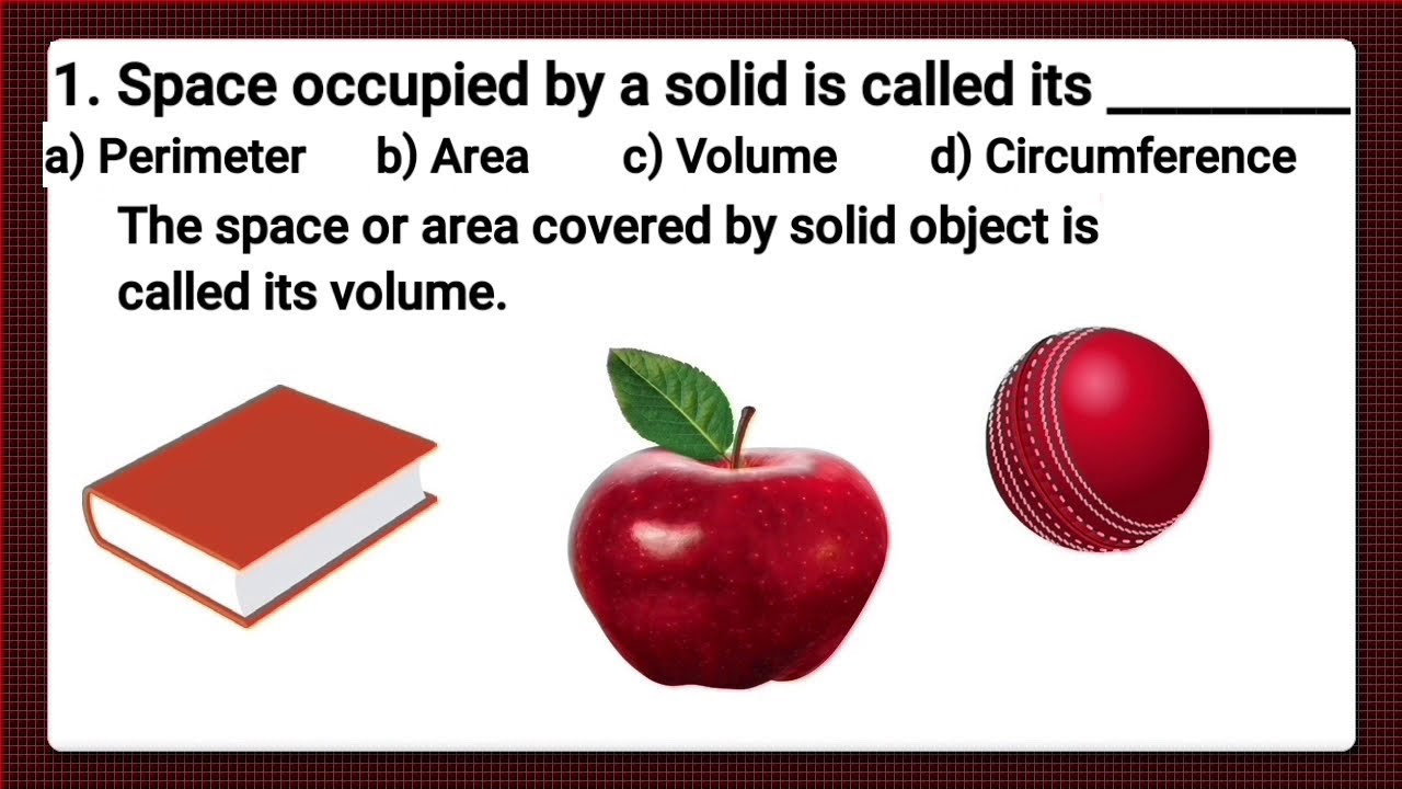 Learn how to solve multiple choice questions based on volume in English ...