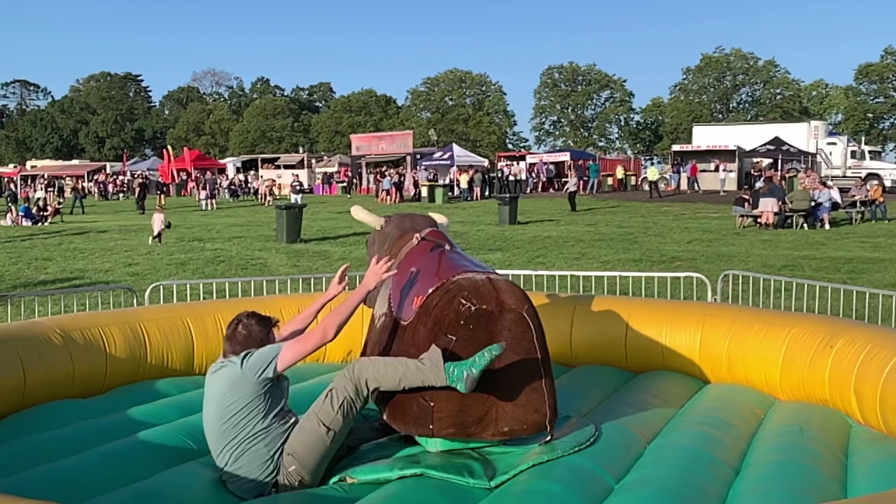 Riding on a Mechanical Bull for the first time - YouTube