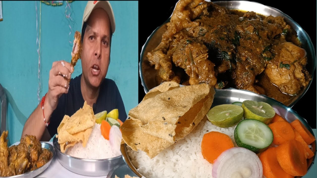 Chicken Rice Salad Papad Eating #chickenrice #salad #papadeating # ...