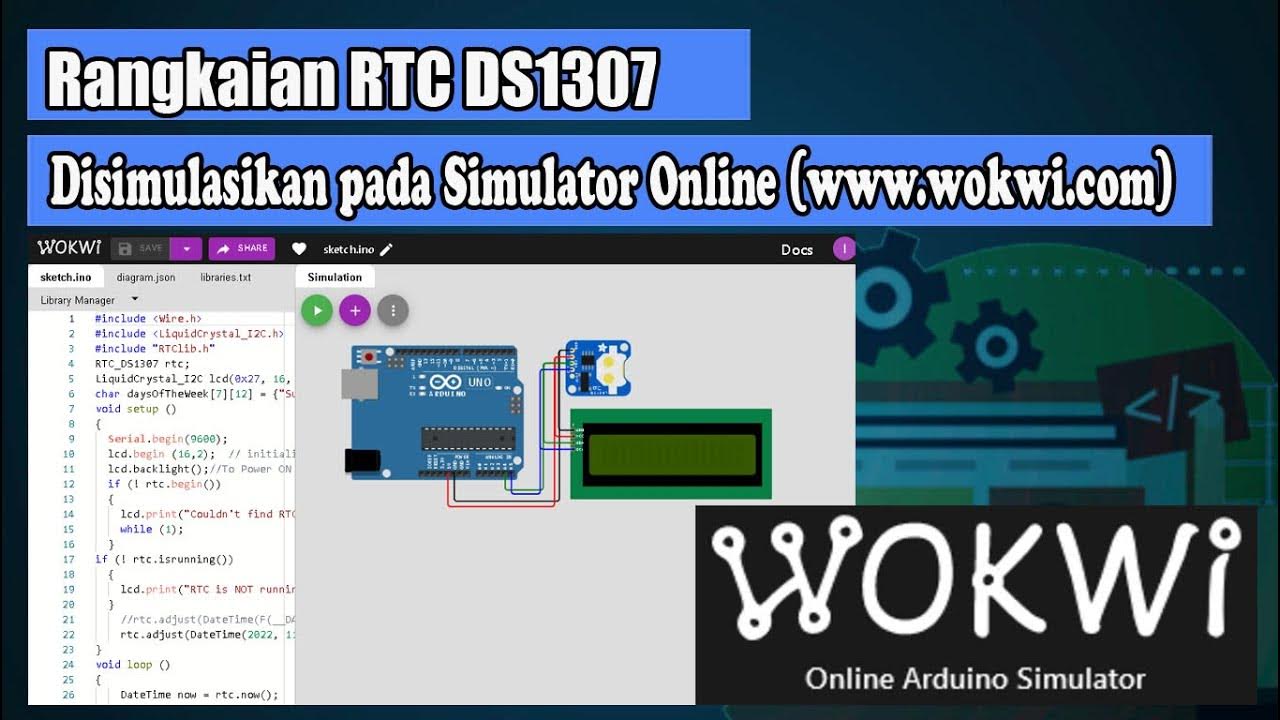 RTC DS1307 pada simulasi www.wokwi.com || konsep clock dan timer - YouTube