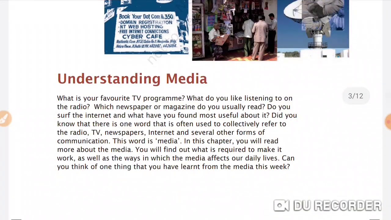 Class 7 chapter 6 civics Understanding Media part 1 explanation - YouTube