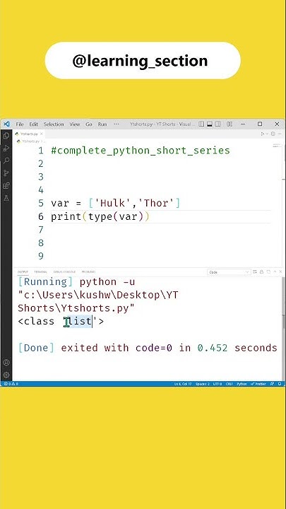 Datatype of List - Python | Learning Section - YouTube