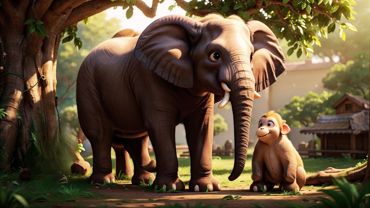 The Elephant and Monkey story in English || English Story - YouTube