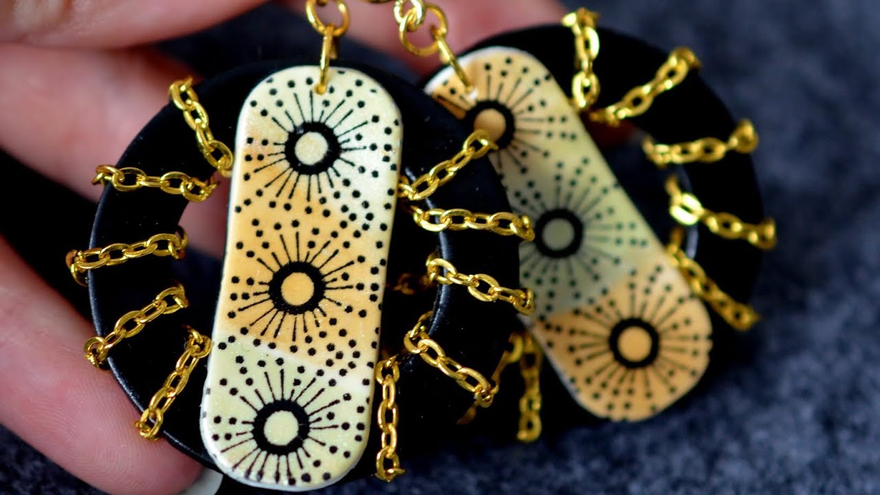 polymer clay earrings tutorial DIY jewelry - YouTube