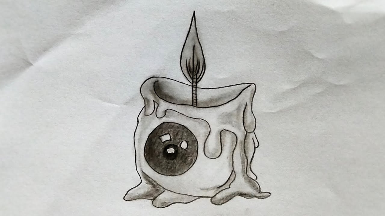 How to Draw Burning Candle Eye || Easy Burning Candle Drawing Tutorial ...