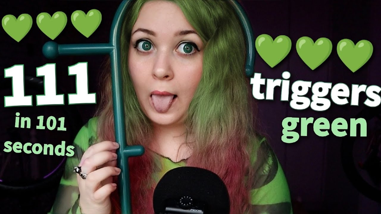 ASMR 💸 111 green triggers in 100 second 💸 - YouTube