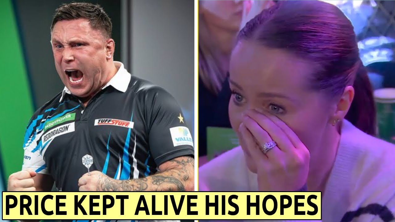 Gerwyn Price’s wife fights back tears as Welshman wins Ally Pally ...