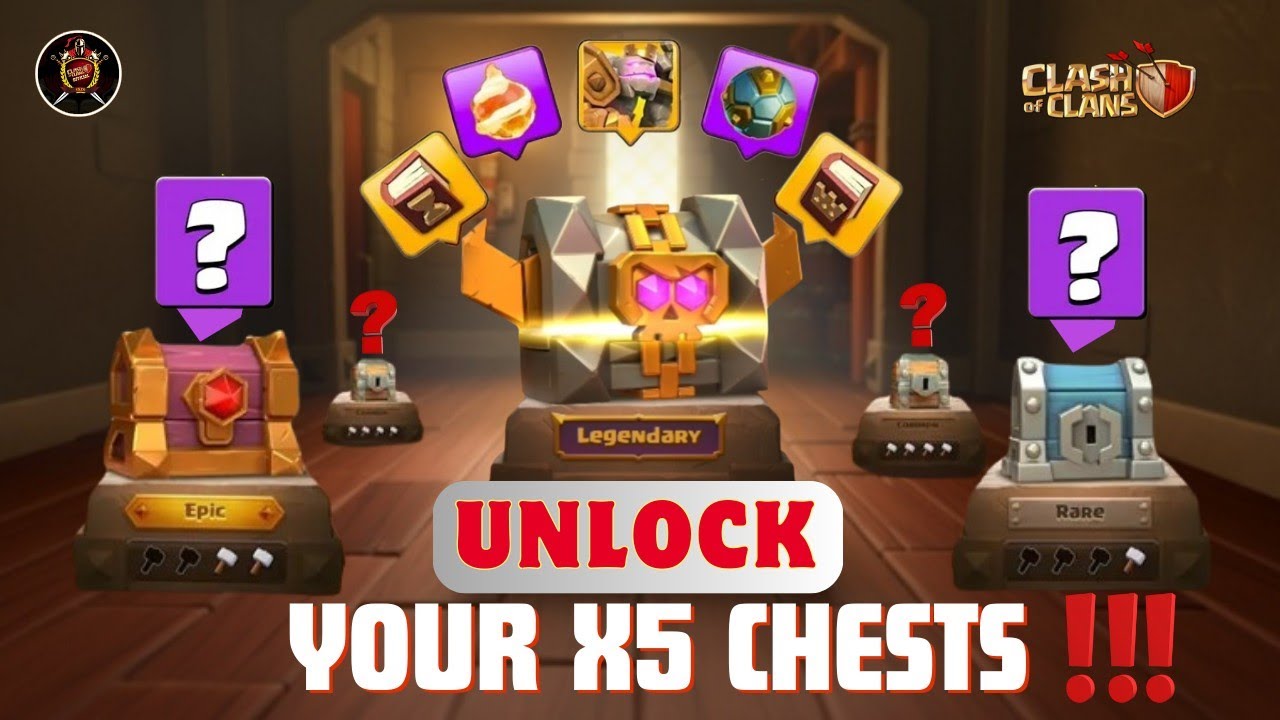 UNLOCK x3 LEGENDARY CHESTS BOX 🎁 || New Tresure Hunt Event COC (Clash ...